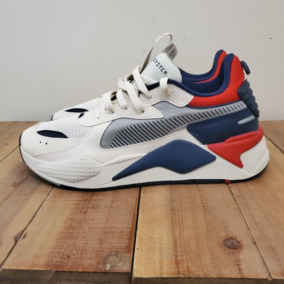 Puma | Shoes | Puma Mens Rsx Hard Drive White Peacoat Red | Poshmark